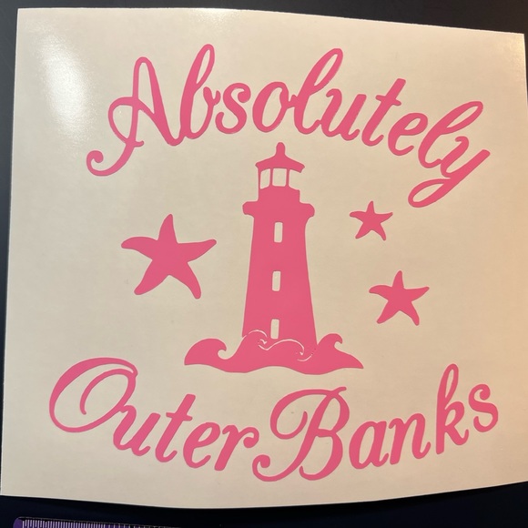 Hand Crafted | Wall Decor | Absolutely Outer Banks Pink Vinyl Car Decal ...